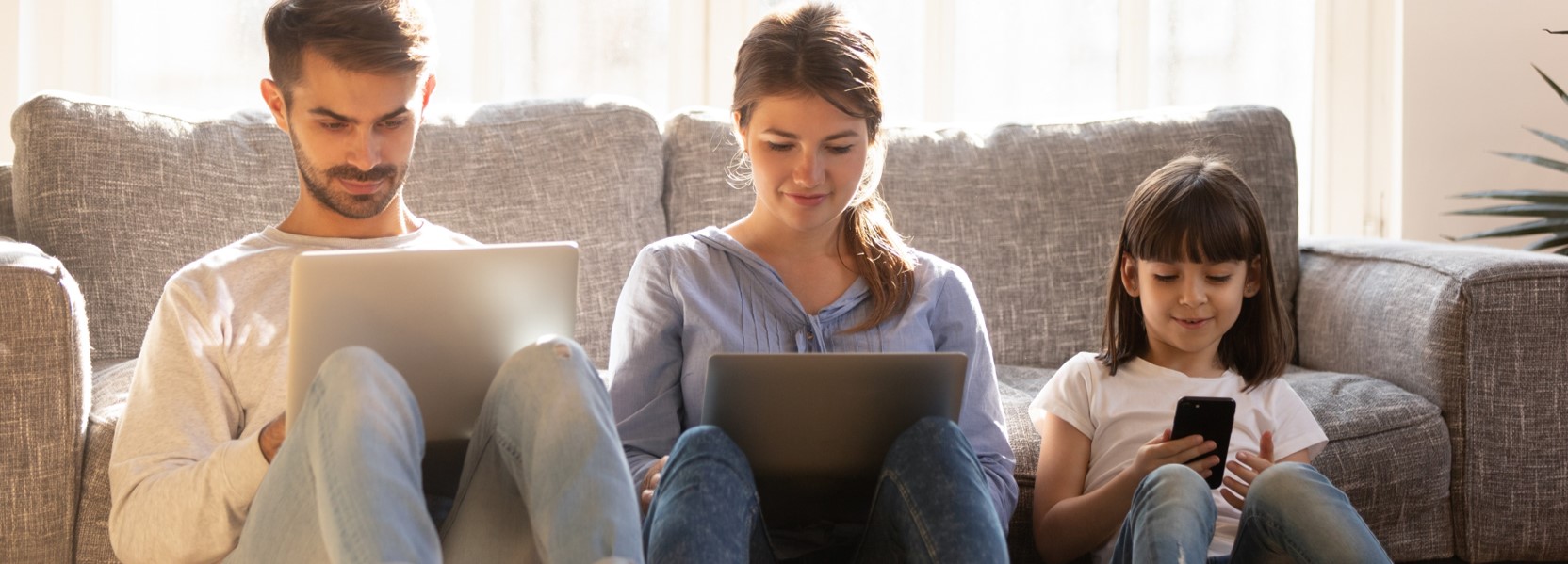 Family on devices banner Portrait - Switch Media