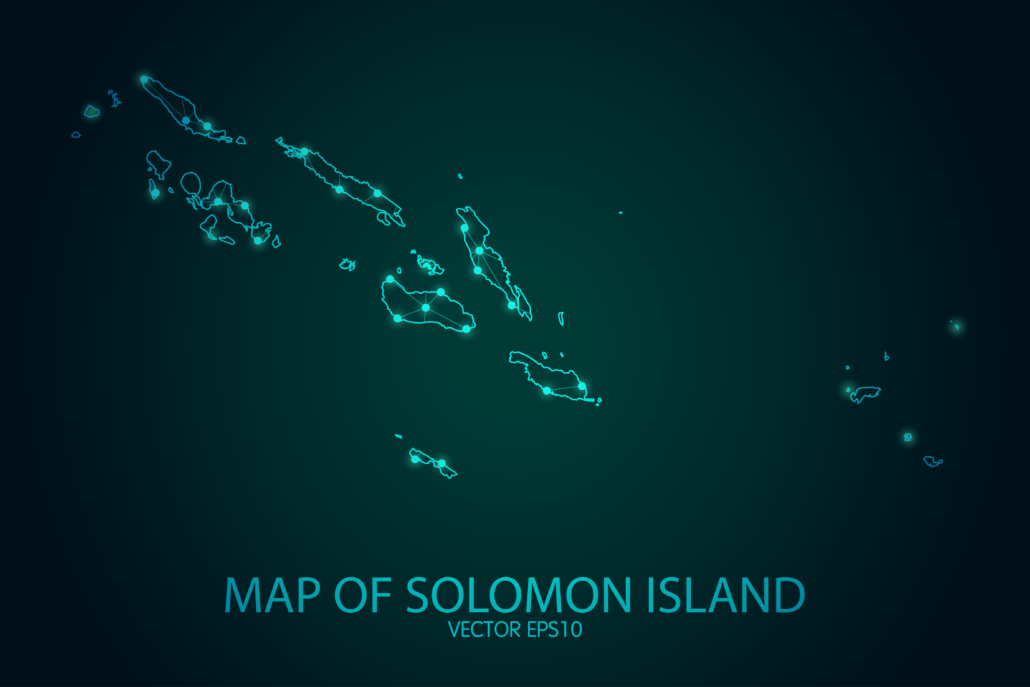 Map of Solomon Island - With glowing point and lines scales on The Dark ...