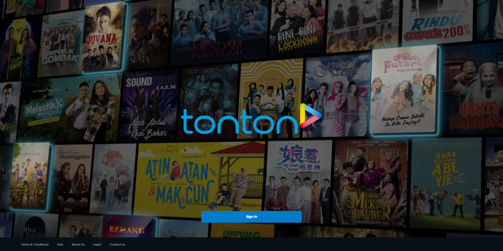 Tonton screenshot login page - Switch Media